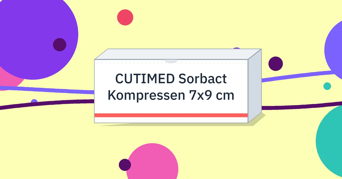 Symbolbild: Packung mit der Aufschrift CUTIMED Sorbact Kompressen 7x9 cm (PZN 19809431) – Verfügbarkeit und Bezug in Apotheken in Frankfurt am Main