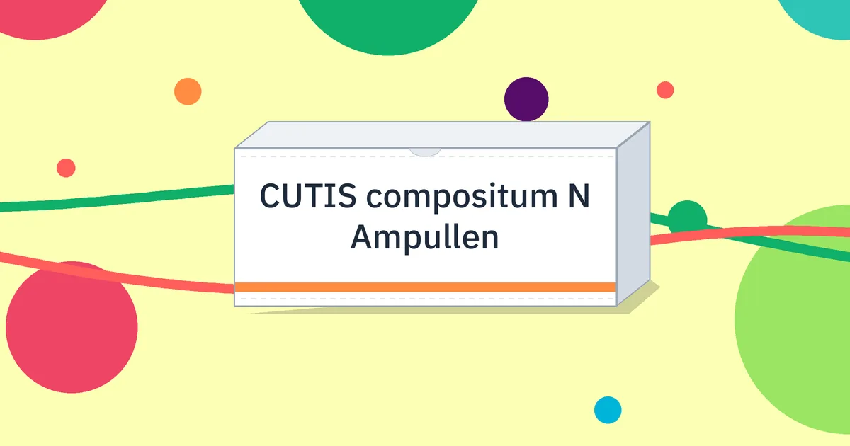 Symbolbild: Packung mit der Aufschrift CUTIS compositum N Ampullen (PZN 01675355) – Verfügbarkeit und Bezug in Apotheken in Frankfurt am Main