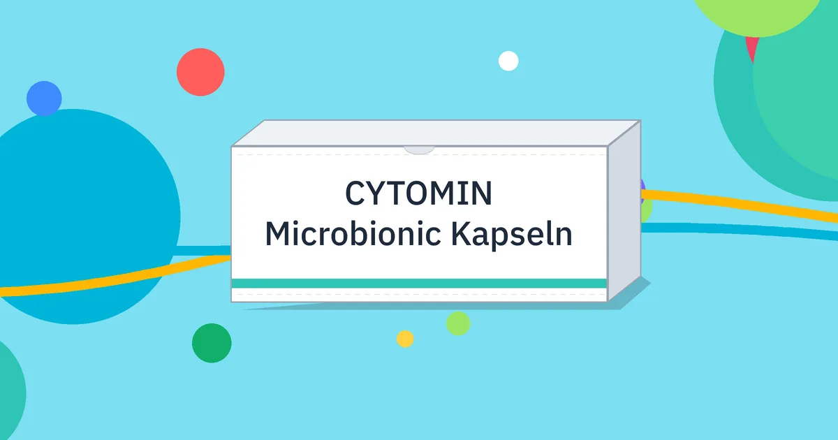 Symbolbild: Packung mit der Aufschrift CYTOMIN Microbionic Kapseln (PZN 20003667) – Verfügbarkeit und Bezug in Apotheken in Frankfurt am Main