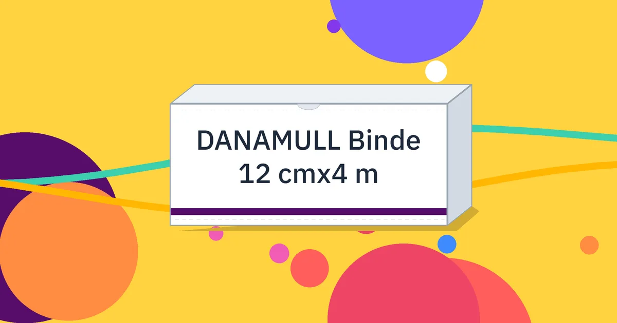 Symbolbild: Packung mit der Aufschrift DANAMULL Binde 12 cmx4 m (PZN 07636965) – Verfügbarkeit und Bezug in Apotheken in Frankfurt am Main
