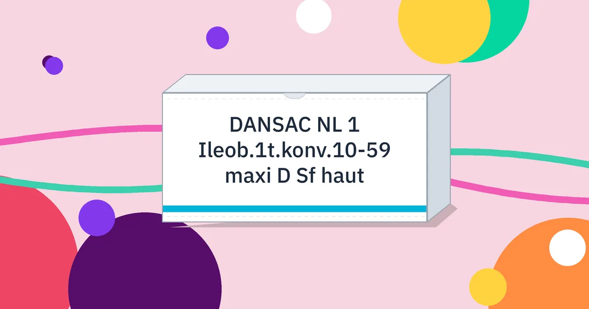 Symbolbild: Packung mit der Aufschrift DANSAC NL 1 Ileob.1t.konv.10-59 maxi D Sf haut (PZN 10946037) – Verfügbarkeit und Bezug in Apotheken in Frankfurt am Main