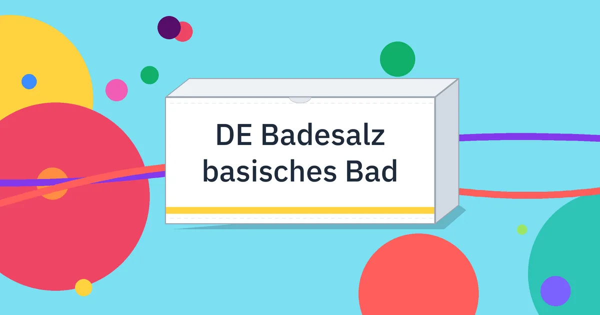 Symbolbild: Packung mit der Aufschrift DE Badesalz basisches Bad (PZN 18899886) – Verfügbarkeit und Bezug in Apotheken in Frankfurt am Main
