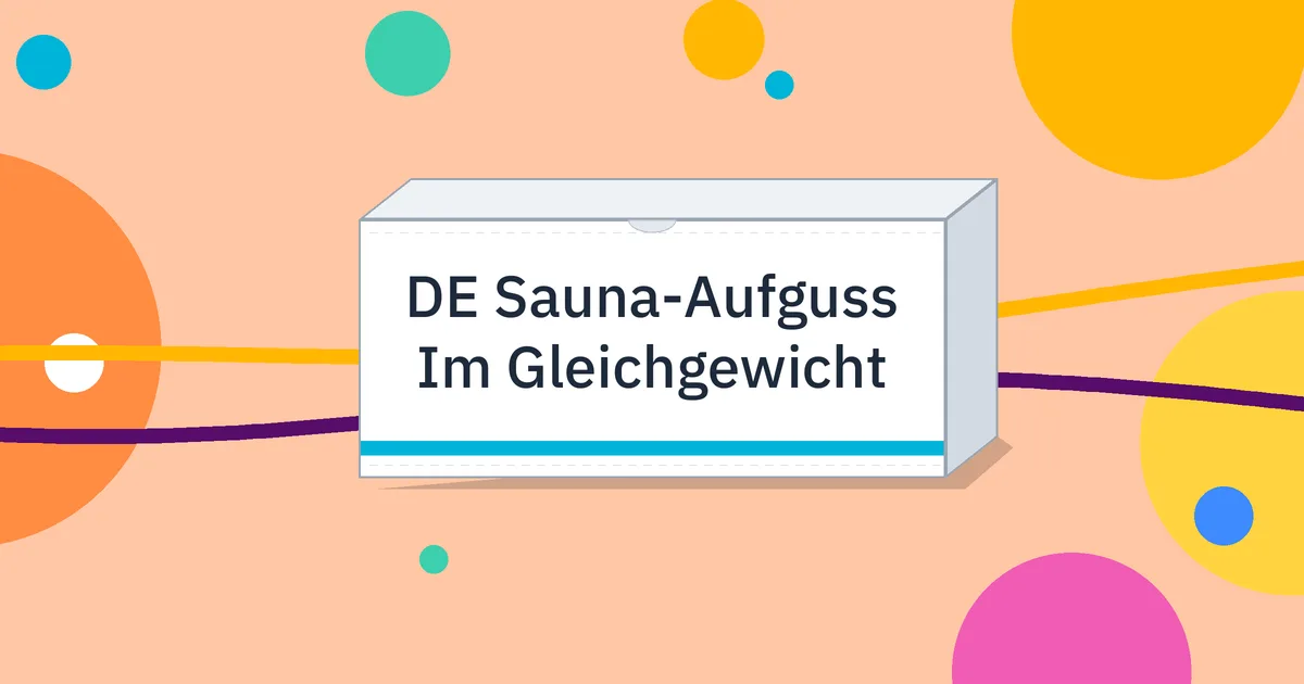 Symbolbild: Packung mit der Aufschrift DE Sauna-Aufguss Im Gleichgewicht (PZN 19960122) – Verfügbarkeit und Bezug in Apotheken in Frankfurt am Main