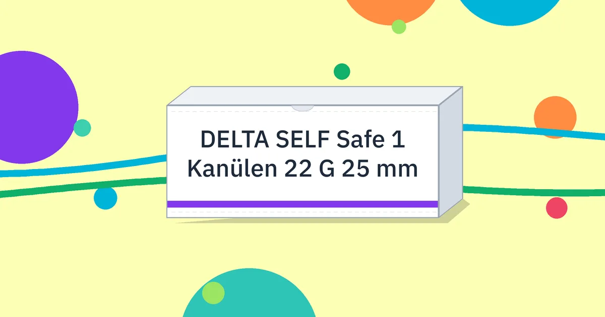 Symbolbild: Packung mit der Aufschrift DELTA SELF Safe 1 Kanülen 22 G 25 mm (PZN 07766308) – Verfügbarkeit und Bezug in Apotheken in Frankfurt am Main