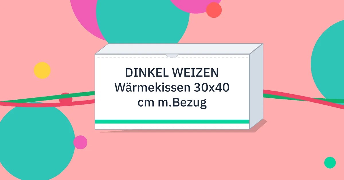Symbolbild: Packung mit der Aufschrift DINKEL WEIZEN Wärmekissen 30x40 cm m.Bezug (PZN 00038971) – Verfügbarkeit und Bezug in Apotheken in Frankfurt am Main