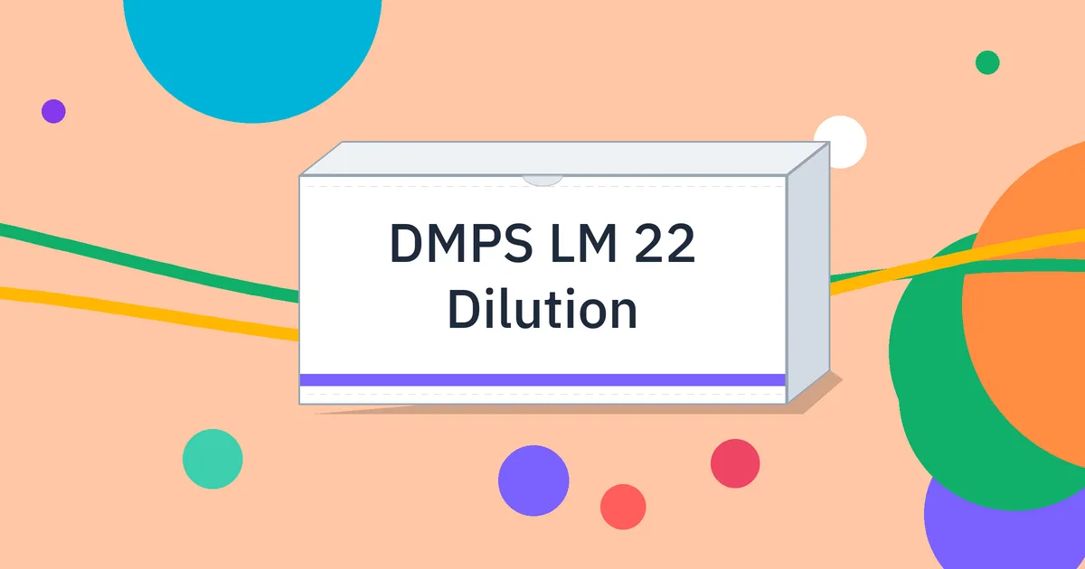 Symbolbild: Packung mit der Aufschrift DMPS LM 22 Dilution (PZN 13466177) – Verfügbarkeit und Bezug in Apotheken in Frankfurt am Main