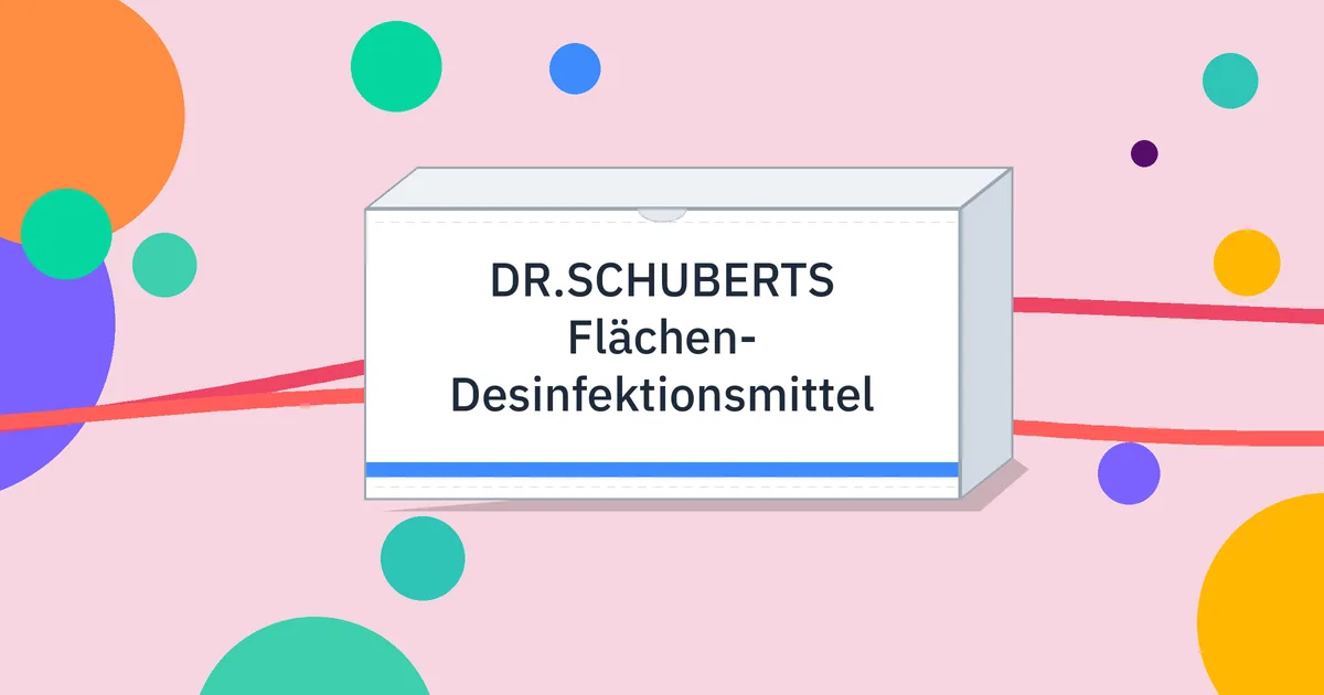 Symbolbild: Packung mit der Aufschrift DR.SCHUBERTS Flächen-Desinfektionsmittel (PZN 16614885) – Verfügbarkeit und Bezug in Apotheken in Frankfurt am Main