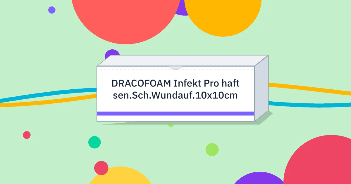 Symbolbild: Packung mit der Aufschrift DRACOFOAM Infekt Pro haft sen.Sch.Wundauf.10x10cm (PZN 19964137) – Verfügbarkeit und Bezug in Apotheken in Frankfurt am Main