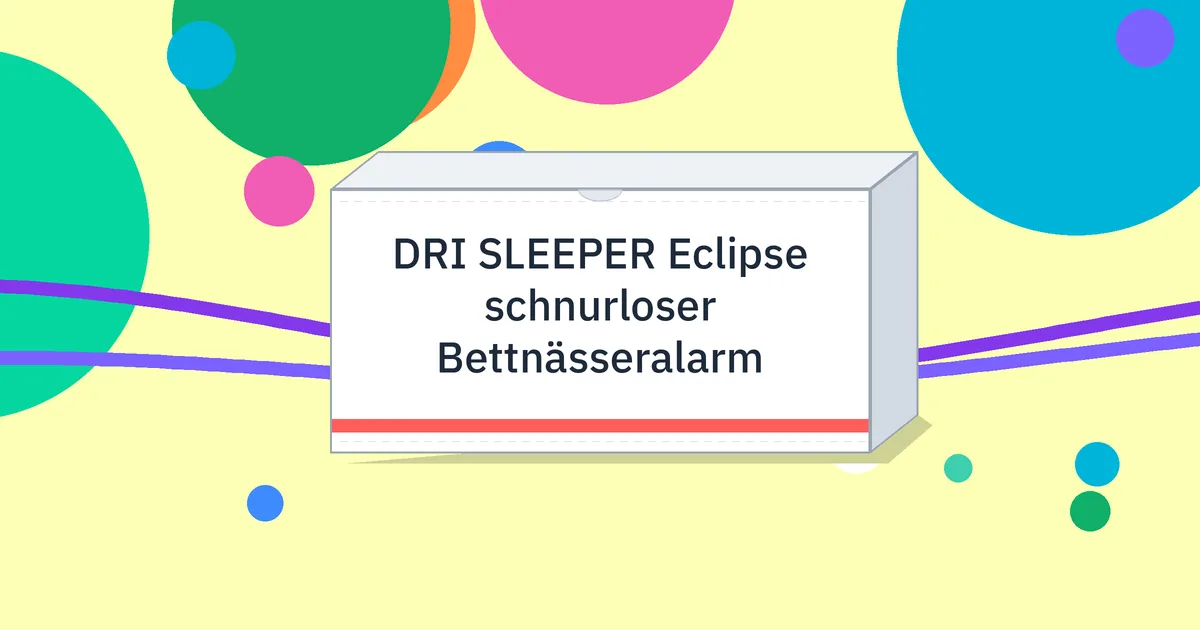 Symbolbild: Packung mit der Aufschrift DRI SLEEPER Eclipse schnurloser Bettnässeralarm (PZN 03037848) – Verfügbarkeit und Bezug in Apotheken in Frankfurt am Main