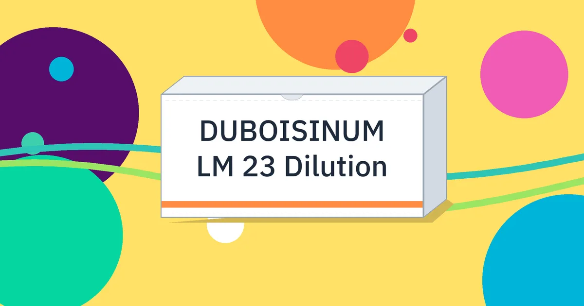 Symbolbild: Packung mit der Aufschrift DUBOISINUM LM 23 Dilution (PZN 13467604) – Verfügbarkeit und Bezug in Apotheken in Frankfurt am Main