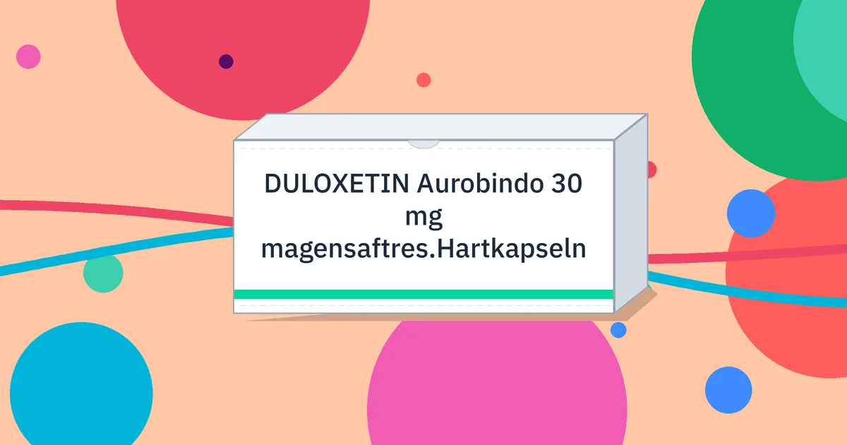Symbolbild: Packung mit der Aufschrift DULOXETIN Aurobindo 30 mg magensaftres.Hartkapseln (PZN 11373394) – Verfügbarkeit und Bezug in Apotheken in Frankfurt am Main