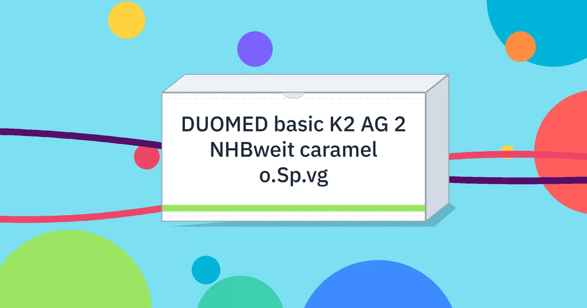 Symbolbild: Packung mit der Aufschrift DUOMED basic K2 AG 2 NHBweit caramel o.Sp.vg (PZN 20908977) – Verfügbarkeit und Bezug in Apotheken in Frankfurt am Main