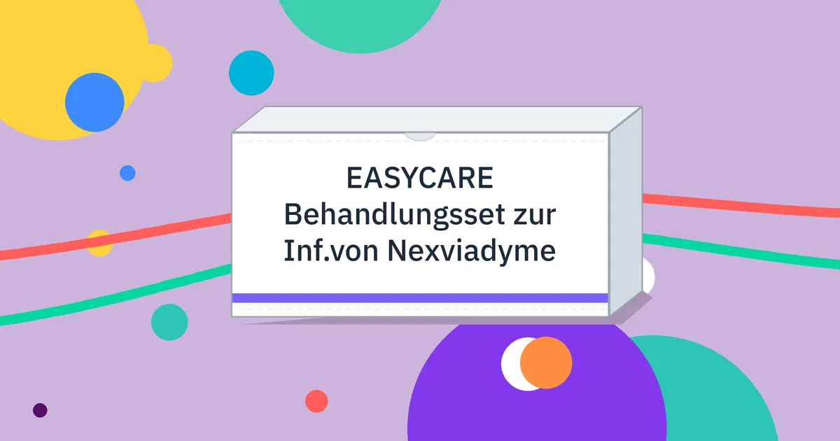 Symbolbild: Packung mit der Aufschrift EASYCARE Behandlungsset zur Inf.von Nexviadyme (PZN 18324022) – Verfügbarkeit und Bezug in Apotheken in Frankfurt am Main
