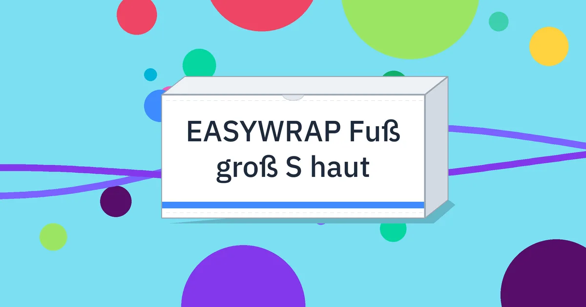 Symbolbild: Packung mit der Aufschrift EASYWRAP Fuß groß S haut (PZN 18748489) – Verfügbarkeit und Bezug in Apotheken in Frankfurt am Main