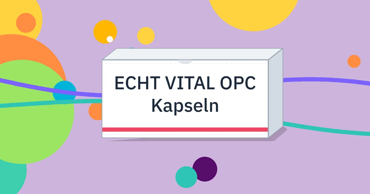 Symbolbild: Packung mit der Aufschrift ECHT VITAL OPC Kapseln (PZN 11136375) – Verfügbarkeit und Bezug in Apotheken in Frankfurt am Main