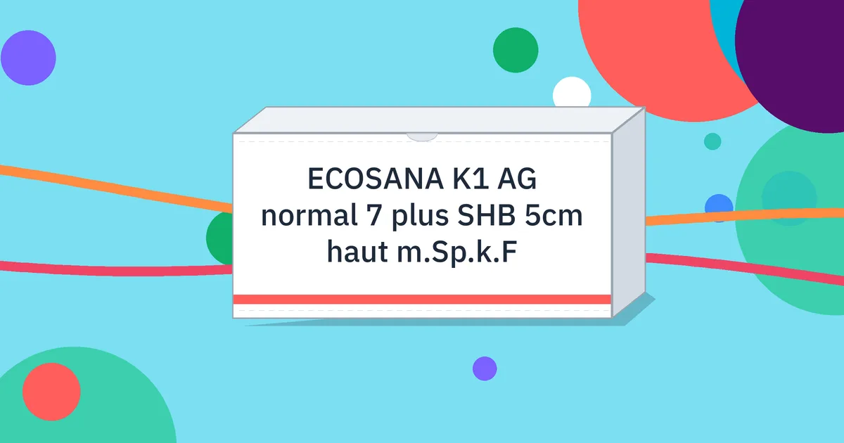 Symbolbild: Packung mit der Aufschrift ECOSANA K1 AG normal 7 plus SHB 5cm haut m.Sp.k.F (PZN 04731019) – Verfügbarkeit und Bezug in Apotheken in Frankfurt am Main