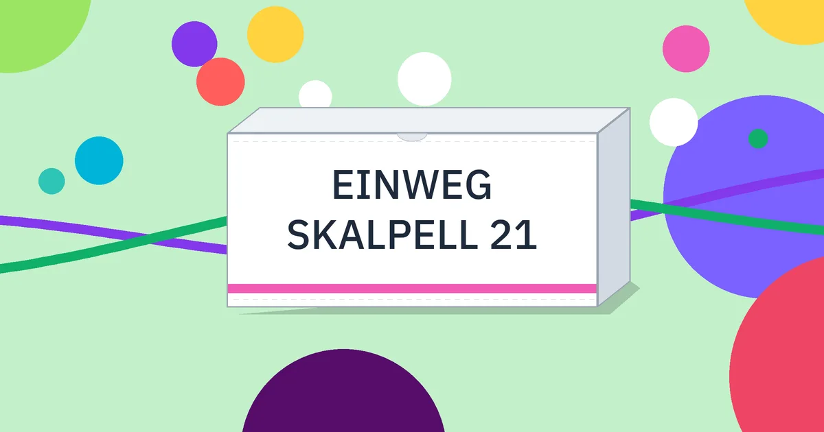 Symbolbild: Packung mit der Aufschrift EINWEG SKALPELL 21 (PZN 09291111) – Verfügbarkeit und Bezug in Apotheken in Frankfurt am Main