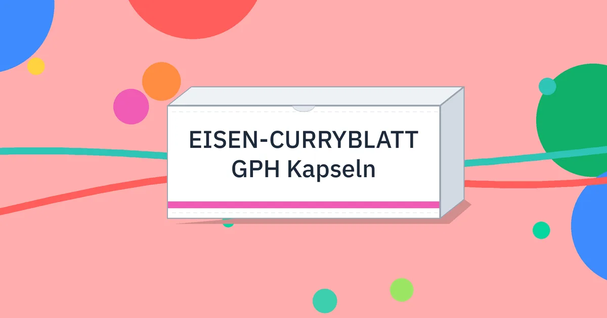 Symbolbild: Packung mit der Aufschrift EISEN-CURRYBLATT GPH Kapseln (PZN 11220006) – Verfügbarkeit und Bezug in Apotheken in Frankfurt am Main
