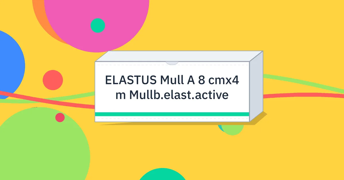 Symbolbild: Packung mit der Aufschrift ELASTUS Mull A 8 cmx4 m Mullb.elast.active (PZN 01312150) – Verfügbarkeit und Bezug in Apotheken in Frankfurt am Main