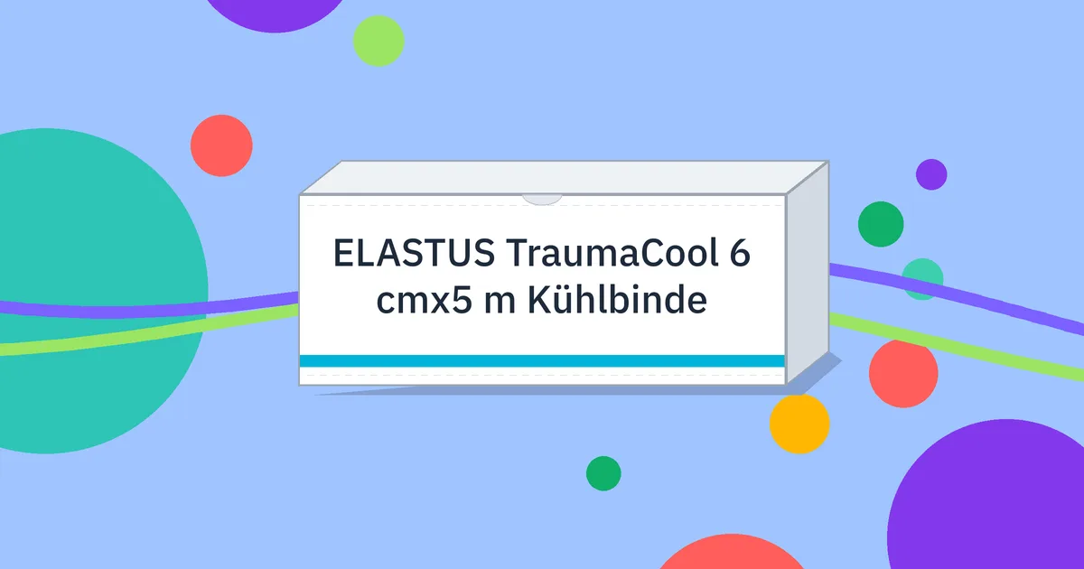 Symbolbild: Packung mit der Aufschrift ELASTUS TraumaCool 6 cmx5 m Kühlbinde (PZN 04909380) – Verfügbarkeit und Bezug in Apotheken in Frankfurt am Main
