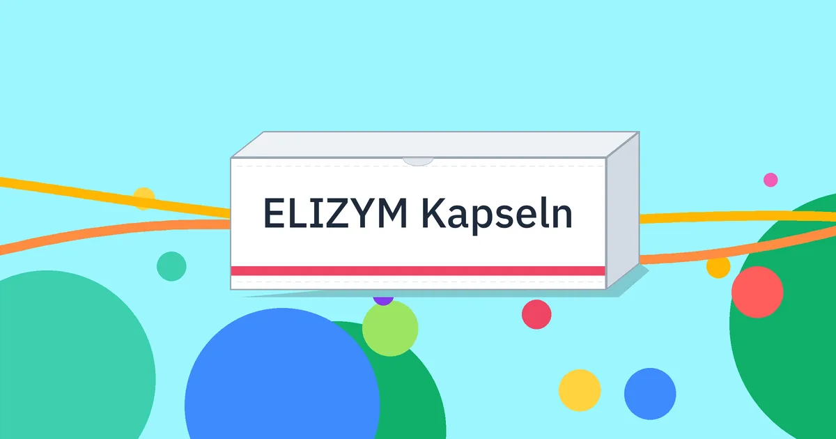 Symbolbild: Packung mit der Aufschrift ELIZYM Kapseln (PZN 19171359) – Verfügbarkeit und Bezug in Apotheken in Frankfurt am Main