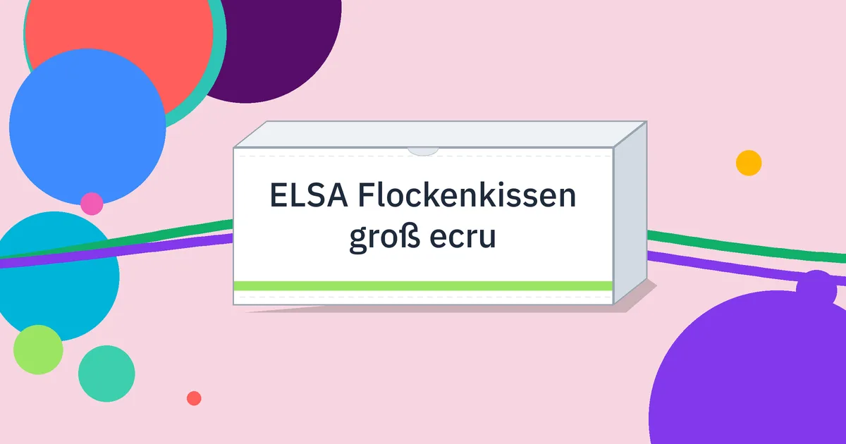 Symbolbild: Packung mit der Aufschrift ELSA Flockenkissen groß ecru (PZN 02326421) – Verfügbarkeit und Bezug in Apotheken in Frankfurt am Main
