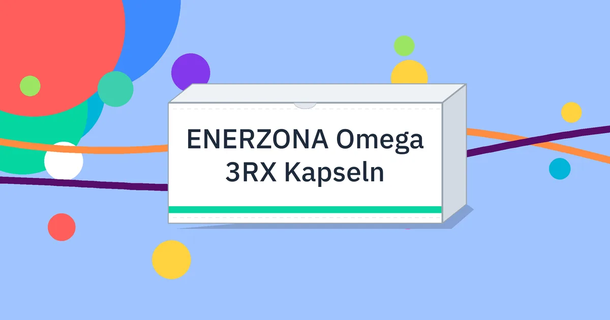 Symbolbild: Packung mit der Aufschrift ENERZONA Omega 3RX Kapseln (PZN 12448415) – Verfügbarkeit und Bezug in Apotheken in Frankfurt am Main