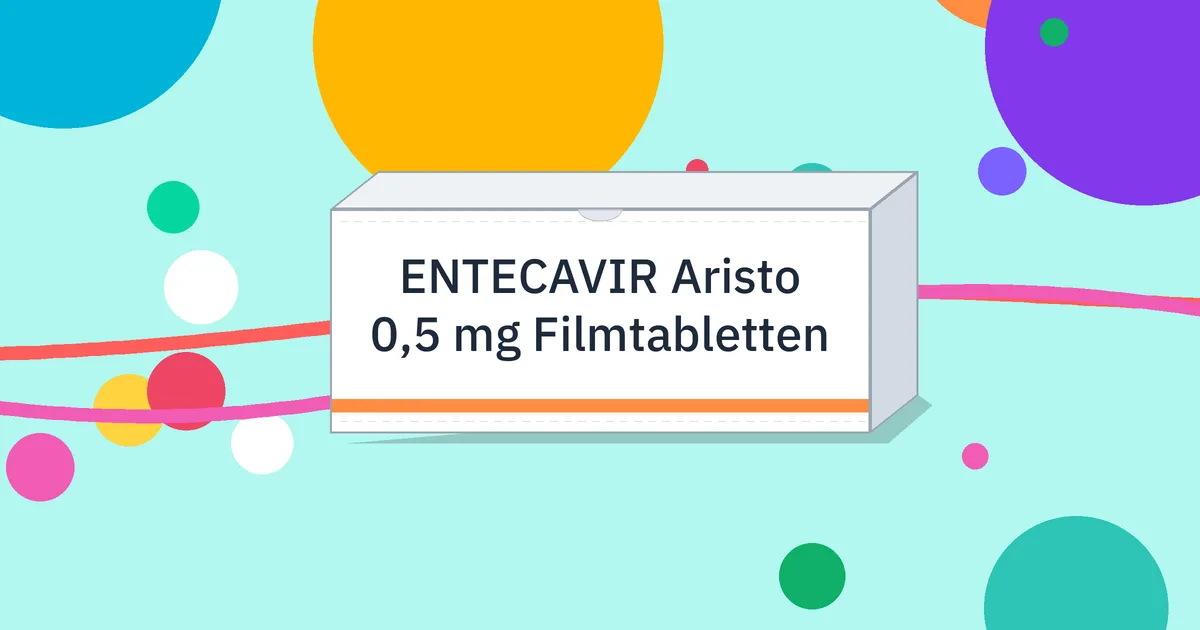 Symbolbild: Packung mit der Aufschrift ENTECAVIR Aristo 0,5 mg Filmtabletten (PZN 13702287) – Verfügbarkeit und Bezug in Apotheken in Frankfurt am Main