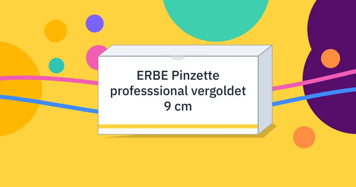 Symbolbild: Packung mit der Aufschrift ERBE Pinzette professsional vergoldet 9 cm (PZN 15733613) – Verfügbarkeit und Bezug in Apotheken in Frankfurt am Main