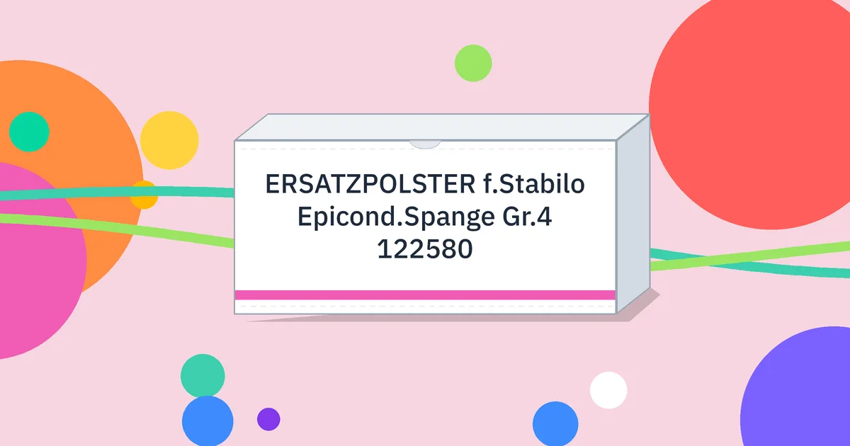 Symbolbild: Packung mit der Aufschrift ERSATZPOLSTER f.Stabilo Epicond.Spange Gr.4 122580 (PZN 11014519) – Verfügbarkeit und Bezug in Apotheken in Frankfurt am Main