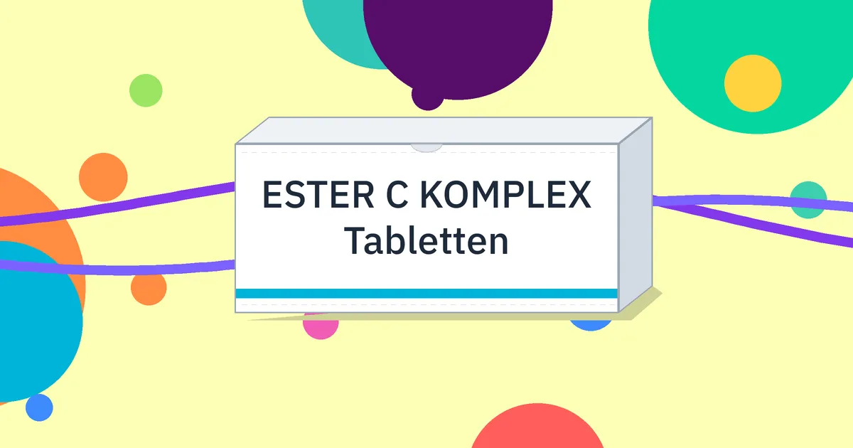 Symbolbild: Packung mit der Aufschrift ESTER C KOMPLEX Tabletten (PZN 06555443) – Verfügbarkeit und Bezug in Apotheken in Frankfurt am Main