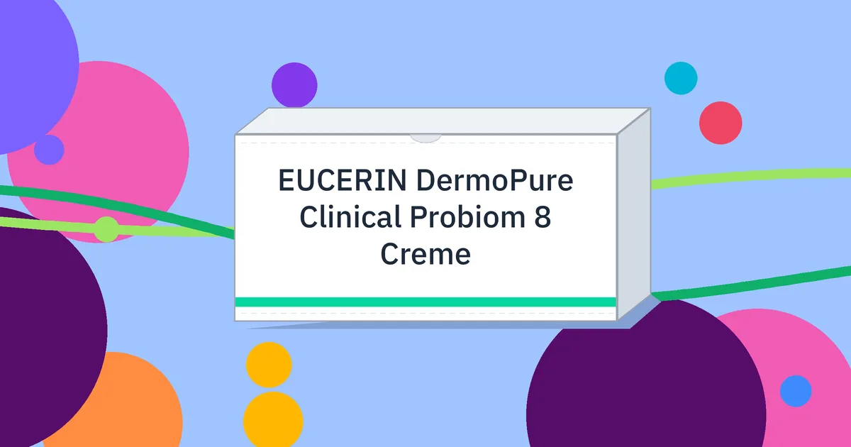 Symbolbild: Packung mit der Aufschrift EUCERIN DermoPure Clinical Probiom 8 Creme (PZN 20407873) – Verfügbarkeit und Bezug in Apotheken in Frankfurt am Main