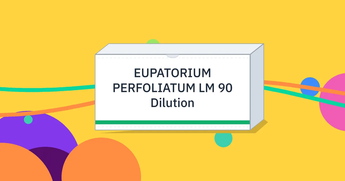 Symbolbild: Packung mit der Aufschrift EUPATORIUM PERFOLIATUM LM 90 Dilution (PZN 12846469) – Verfügbarkeit und Bezug in Apotheken in Frankfurt am Main