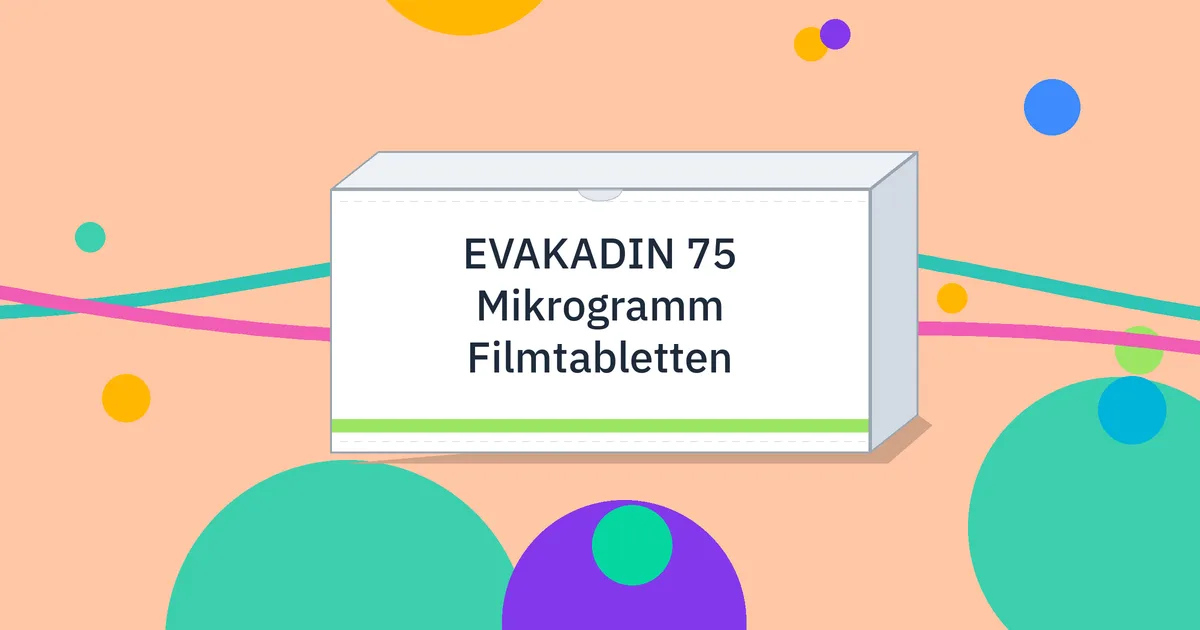 Symbolbild: Packung mit der Aufschrift EVAKADIN 75 Mikrogramm Filmtabletten (PZN 08454835) – Verfügbarkeit und Bezug in Apotheken in Frankfurt am Main