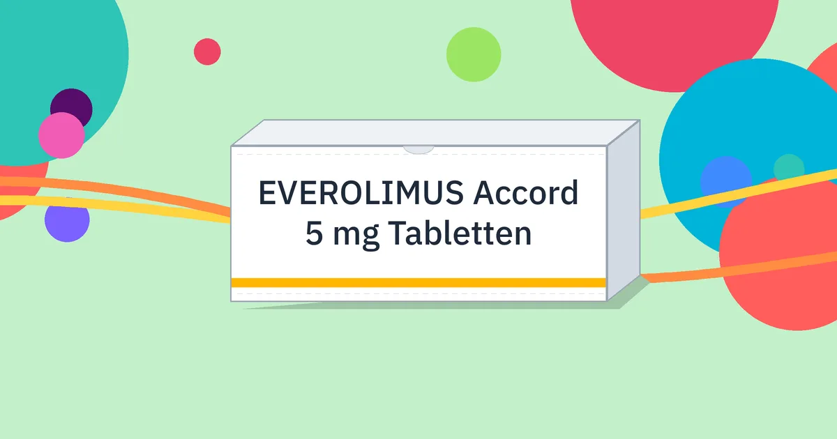 Symbolbild: Packung mit der Aufschrift EVEROLIMUS Accord 5 mg Tabletten (PZN 15023969) – Verfügbarkeit und Bezug in Apotheken in Frankfurt am Main
