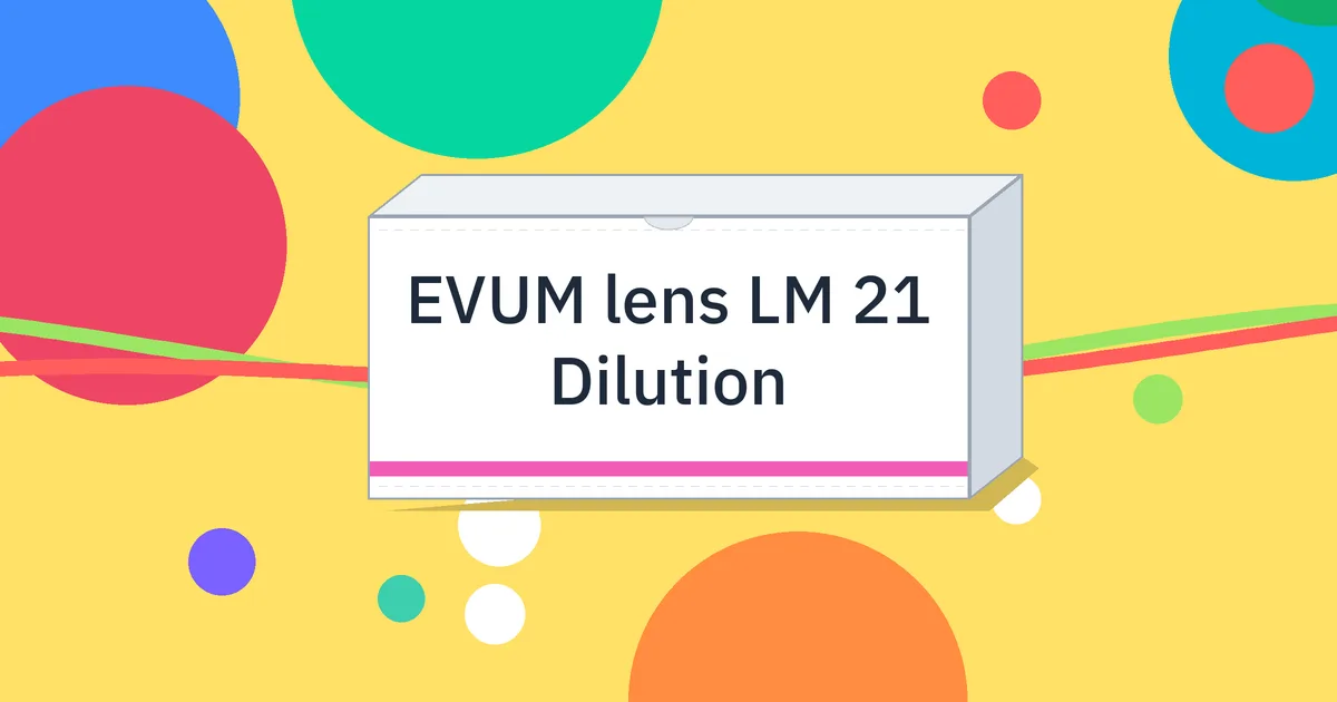 Symbolbild: Packung mit der Aufschrift EVUM lens LM 21 Dilution (PZN 13485200) – Verfügbarkeit und Bezug in Apotheken in Frankfurt am Main