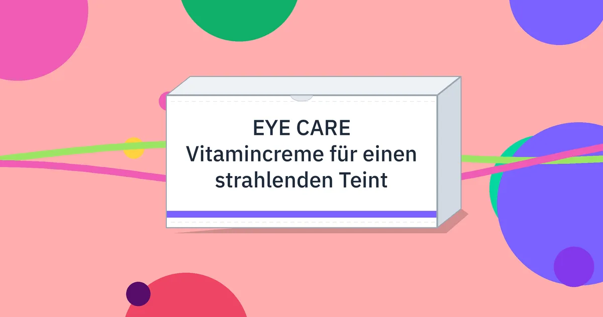 Symbolbild: Packung mit der Aufschrift EYE CARE Vitamincreme für einen strahlenden Teint (PZN 14198891) – Verfügbarkeit und Bezug in Apotheken in Frankfurt am Main