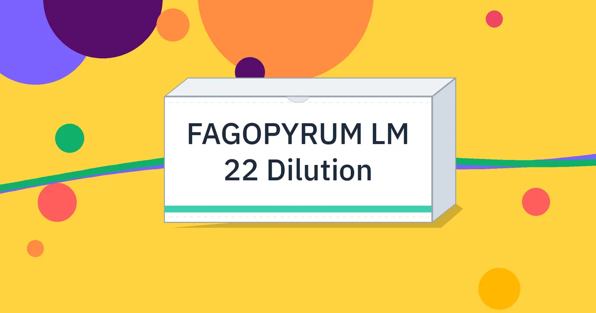 Symbolbild: Packung mit der Aufschrift FAGOPYRUM LM 22 Dilution (PZN 13486613) – Verfügbarkeit und Bezug in Apotheken in Frankfurt am Main