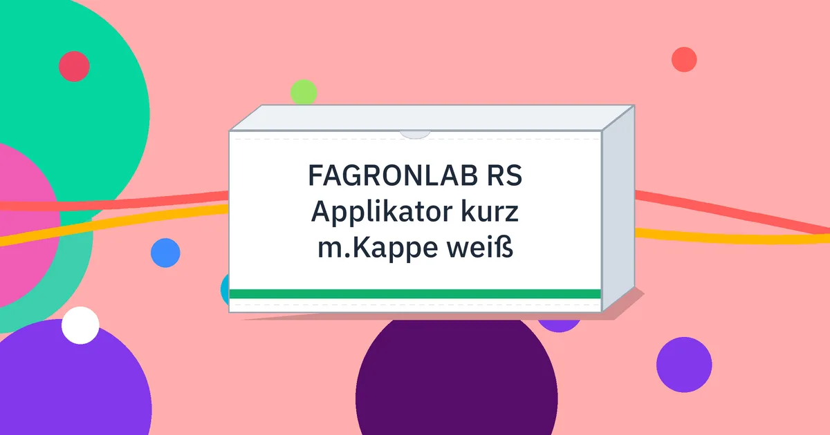 Symbolbild: Packung mit der Aufschrift FAGRONLAB RS Applikator kurz m.Kappe weiß (PZN 20362521) – Verfügbarkeit und Bezug in Apotheken in Frankfurt am Main