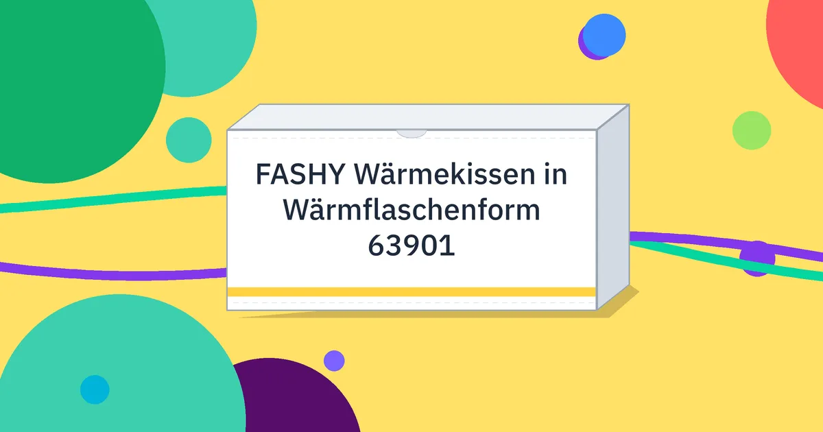 Symbolbild: Packung mit der Aufschrift FASHY Wärmekissen in Wärmflaschenform 63901 (PZN 11855503) – Verfügbarkeit und Bezug in Apotheken in Frankfurt am Main