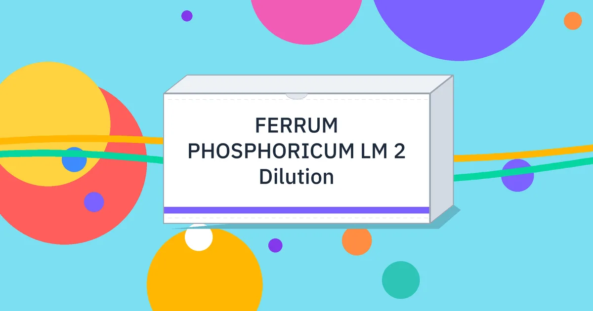 Symbolbild: Packung mit der Aufschrift FERRUM PHOSPHORICUM LM 2 Dilution (PZN 12852004) – Verfügbarkeit und Bezug in Apotheken in Frankfurt am Main