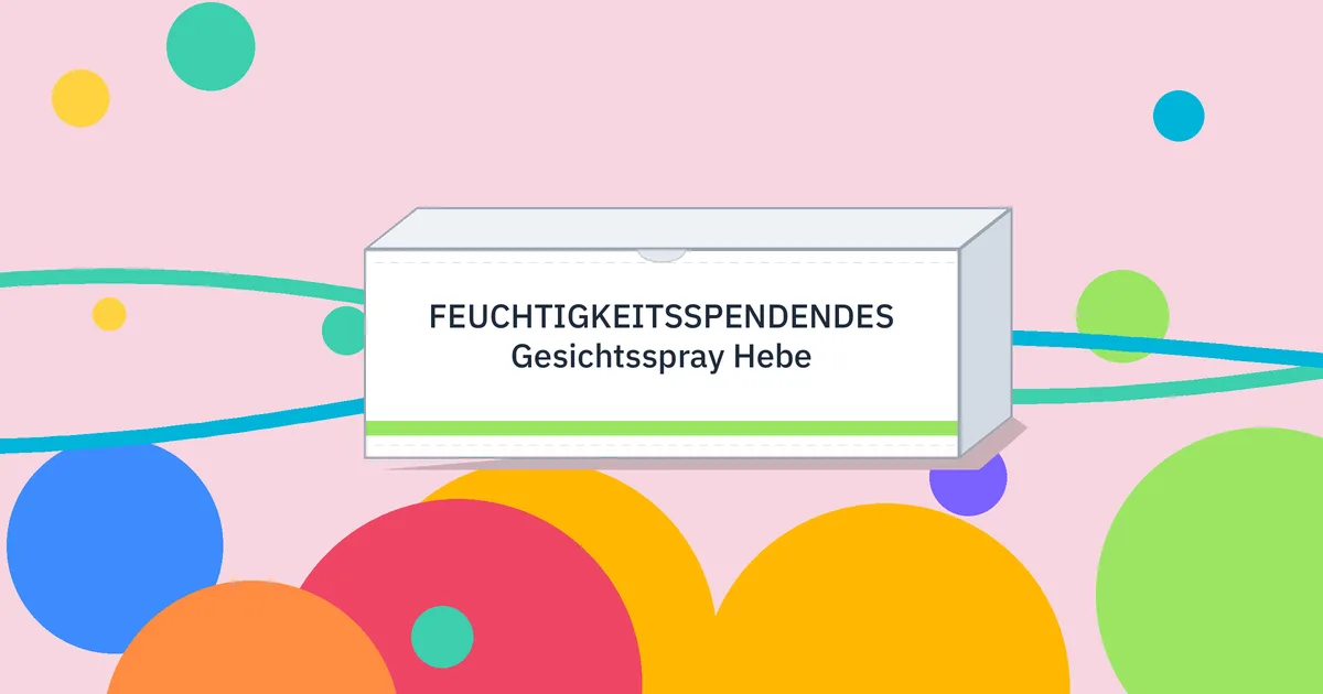 Symbolbild: Packung mit der Aufschrift FEUCHTIGKEITSSPENDENDES Gesichtsspray Hebe (PZN 20417564) – Verfügbarkeit und Bezug in Apotheken in Frankfurt am Main