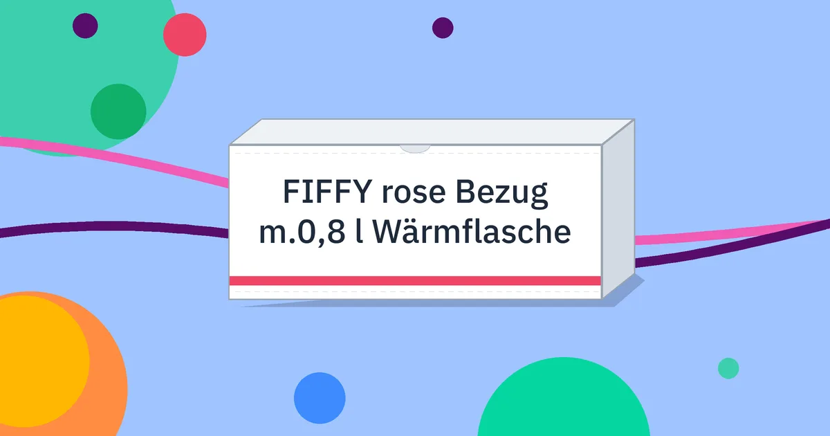 Symbolbild: Packung mit der Aufschrift FIFFY rose Bezug m.0,8 l Wärmflasche (PZN 03805709) – Verfügbarkeit und Bezug in Apotheken in Frankfurt am Main