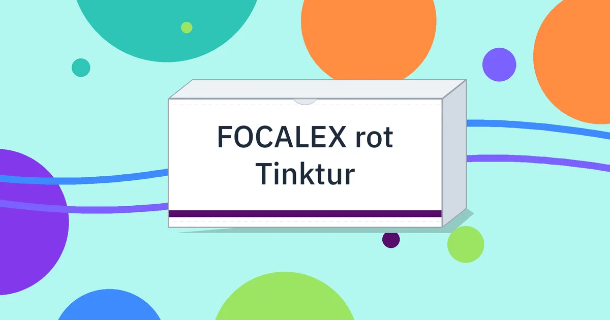 Symbolbild: Packung mit der Aufschrift FOCALEX rot Tinktur (PZN 01391681) – Verfügbarkeit und Bezug in Apotheken in Frankfurt am Main
