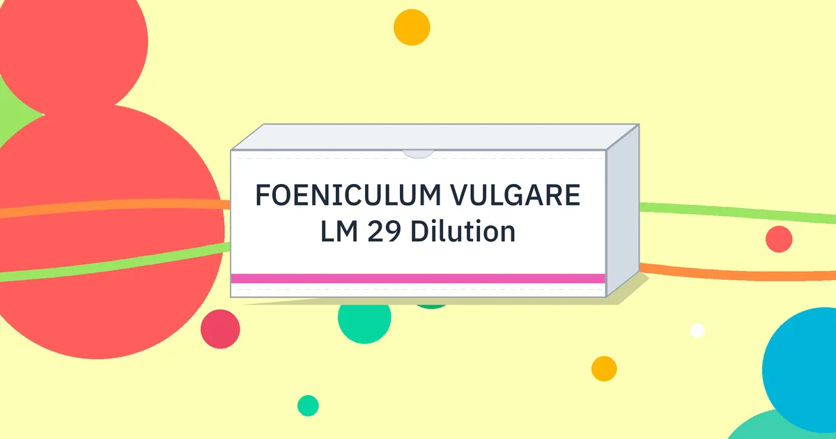 Symbolbild: Packung mit der Aufschrift FOENICULUM VULGARE LM 29 Dilution (PZN 13489942) – Verfügbarkeit und Bezug in Apotheken in Frankfurt am Main