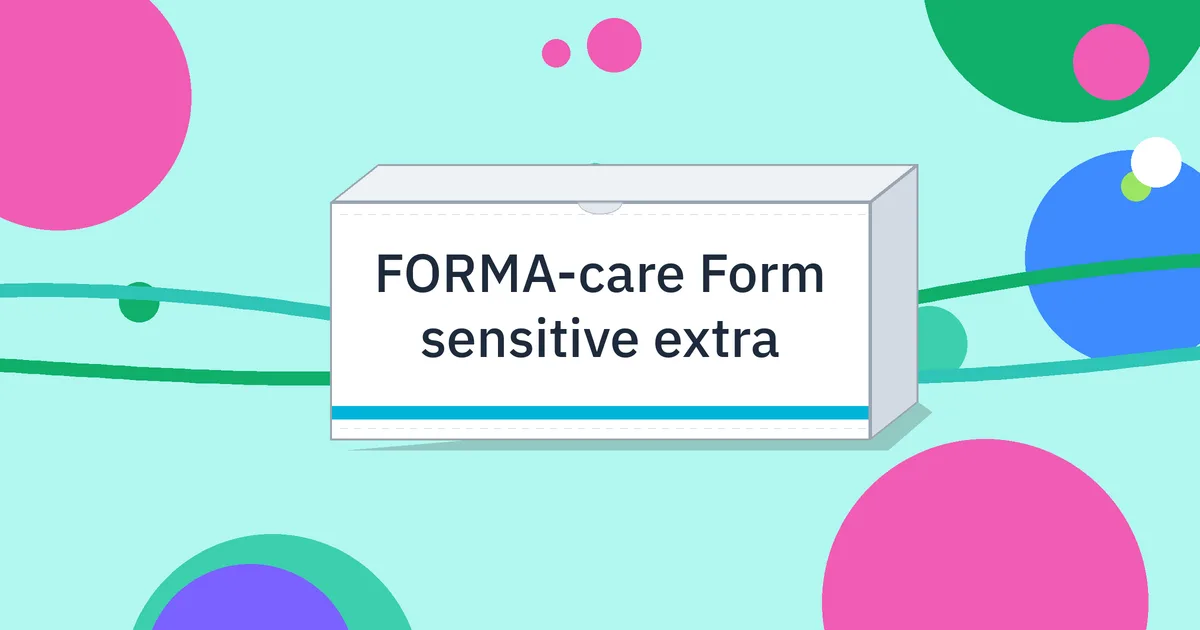 Symbolbild: Packung mit der Aufschrift FORMA-care Form sensitive extra (PZN 04676177) – Verfügbarkeit und Bezug in Apotheken in Frankfurt am Main