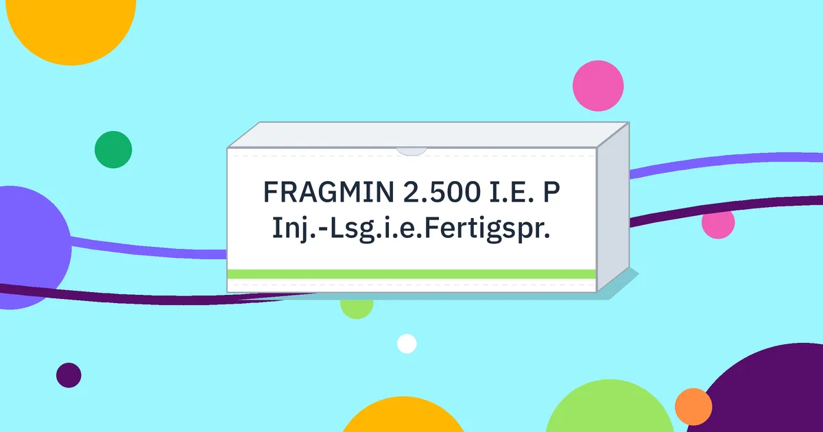 Symbolbild: Packung mit der Aufschrift FRAGMIN 2.500 I.E. P Inj.-Lsg.i.e.Fertigspr. (PZN 07767414) – Verfügbarkeit und Bezug in Apotheken in Frankfurt am Main