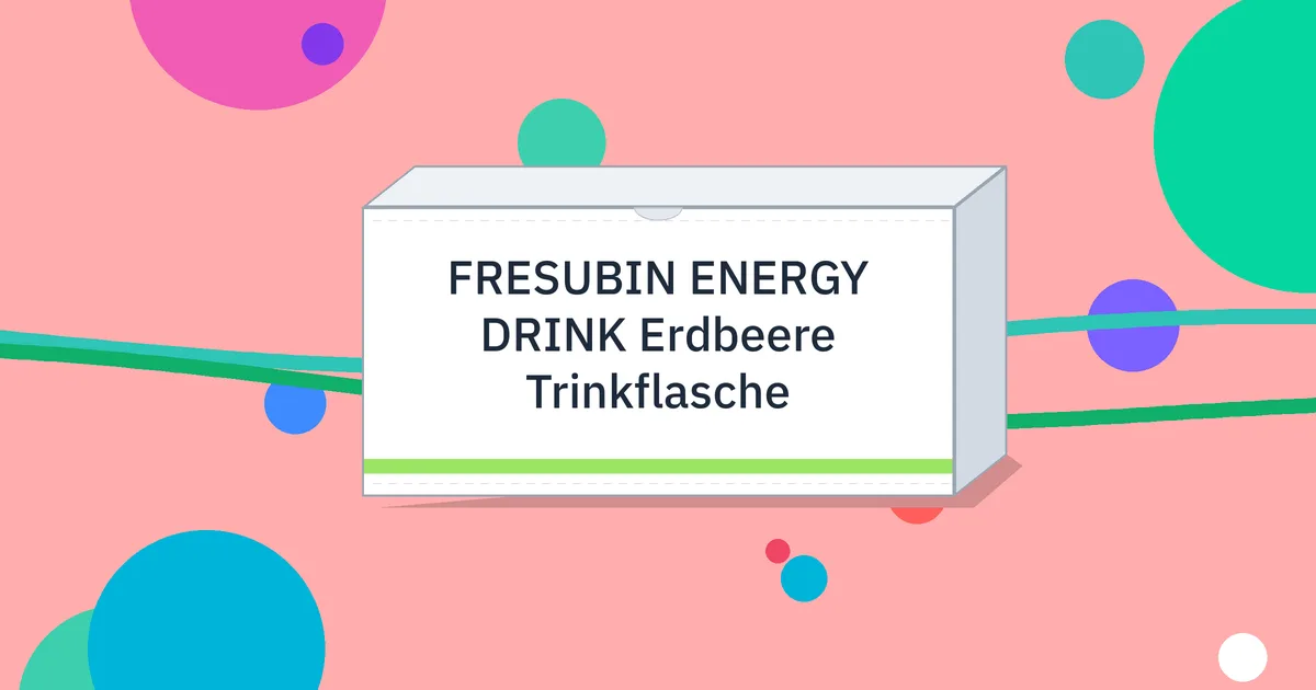 Symbolbild: Packung mit der Aufschrift FRESUBIN ENERGY DRINK Erdbeere Trinkflasche (PZN 07288056) – Verfügbarkeit und Bezug in Apotheken in Frankfurt am Main