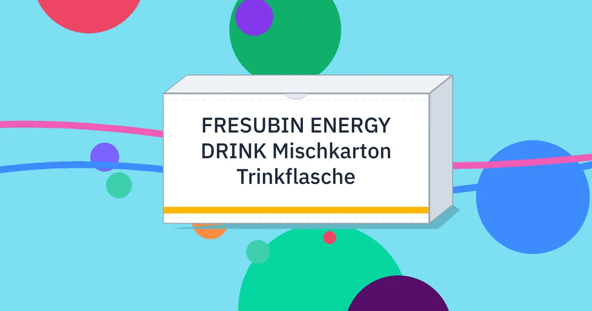 Symbolbild: Packung mit der Aufschrift FRESUBIN ENERGY DRINK Mischkarton Trinkflasche (PZN 02174750) – Verfügbarkeit und Bezug in Apotheken in Frankfurt am Main