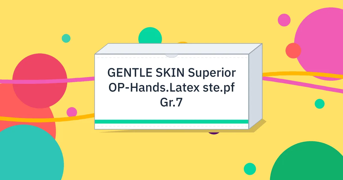 Symbolbild: Packung mit der Aufschrift GENTLE SKIN Superior OP-Hands.Latex ste.pf Gr.7 (PZN 18041933) – Verfügbarkeit und Bezug in Apotheken in Frankfurt am Main